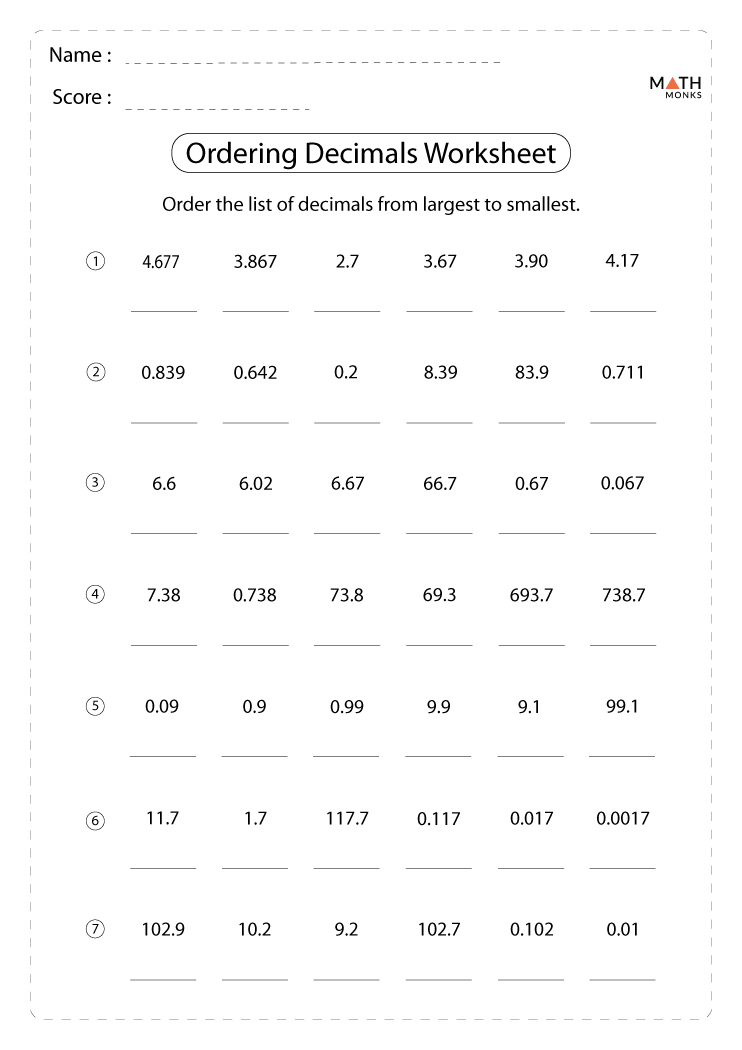 Fractions And Decimals Worksheets Grade 7 Pdf FractionsWorksheets