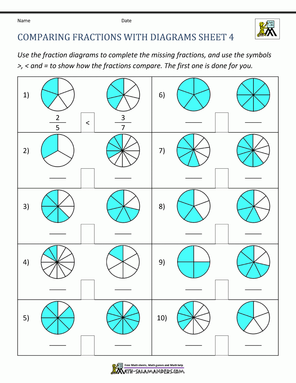 Comparing Fraction Worksheets Grade 2 - FractionsWorksheets.net Comparing Fraction Worksheets Grade 2 - FractionsWorksheets.net
