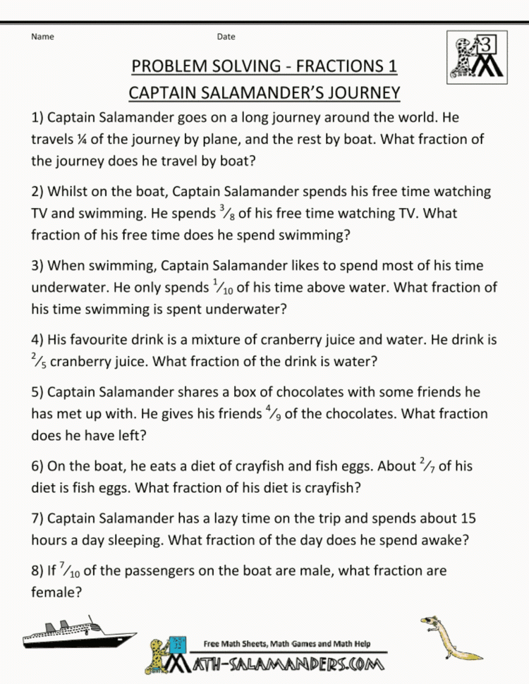 6th Grade Common Core Interpreting Fractions Worksheets 
