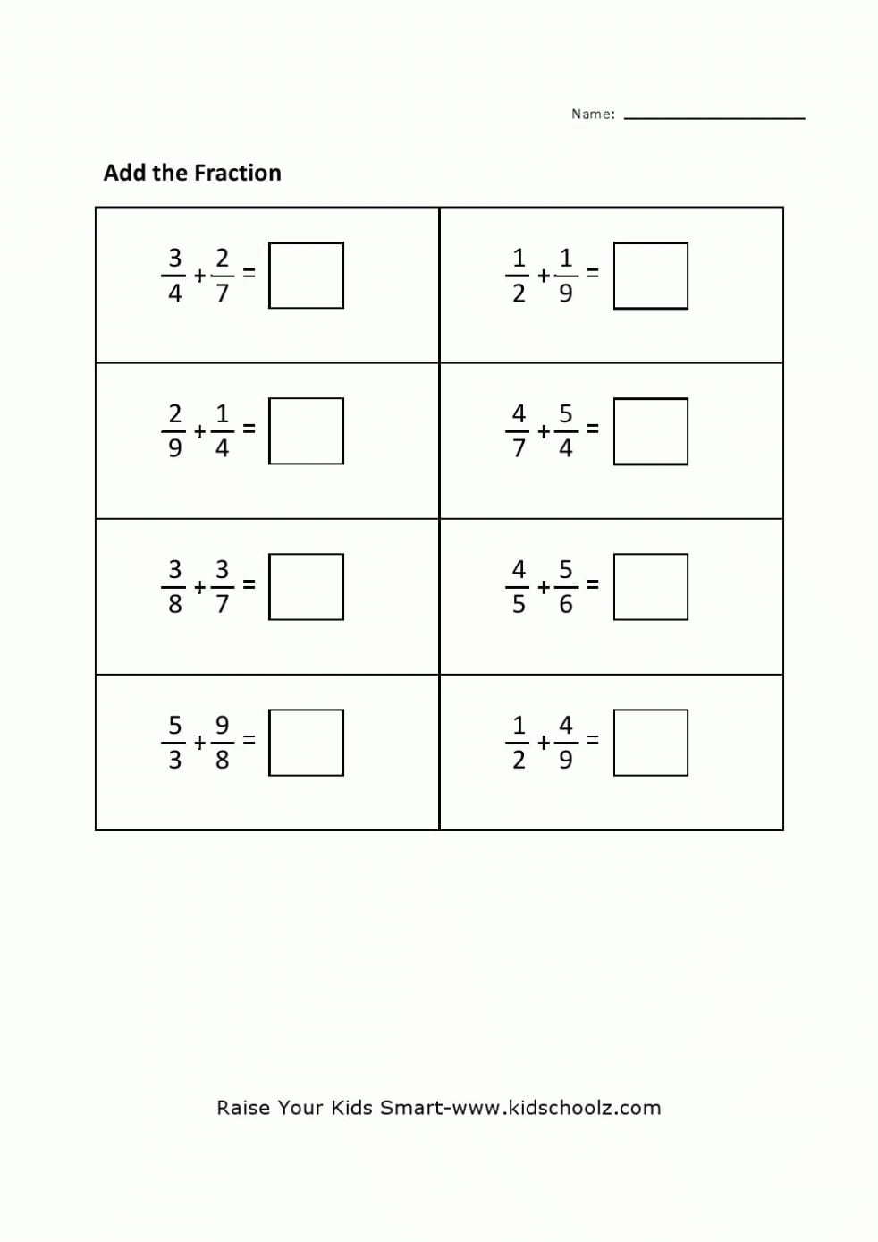 Fraction Worksheet For Grade 4 With Answers FractionsWorksheets