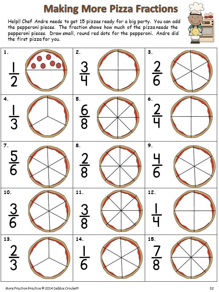 Pizza Fractions Worksheet 3rd Grade FractionsWorksheets